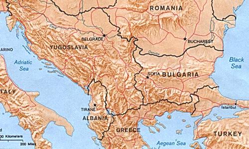 Balkan Mountains Map